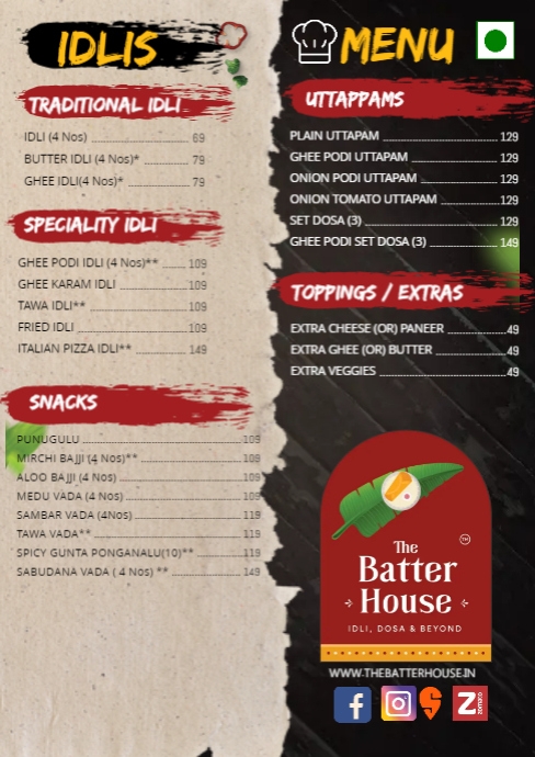 03 TBH : Idli Menu | PosterMyWall