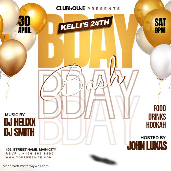 birthday bash | PosterMyWall