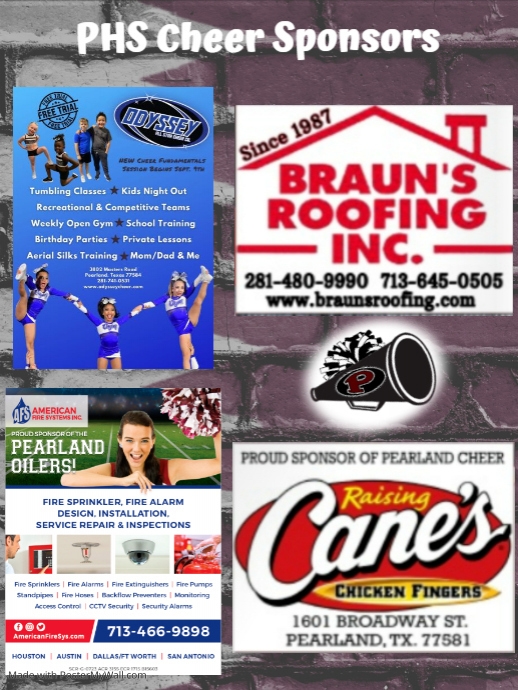 PHS Cheer Sponsors Page 3 | PosterMyWall