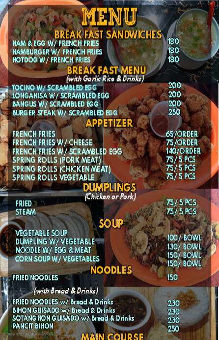 Hot Spicy Fast Food Menu Table Talker | PosterMyWall