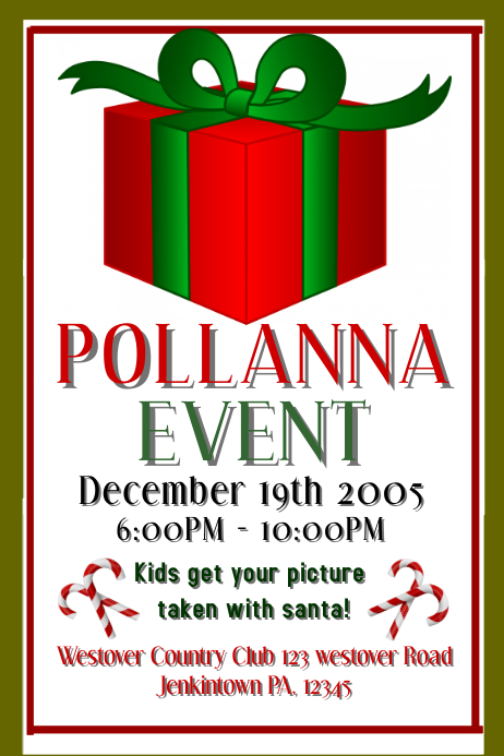 Copy of POLLYANNA/ CHRISTMAS | PosterMyWall