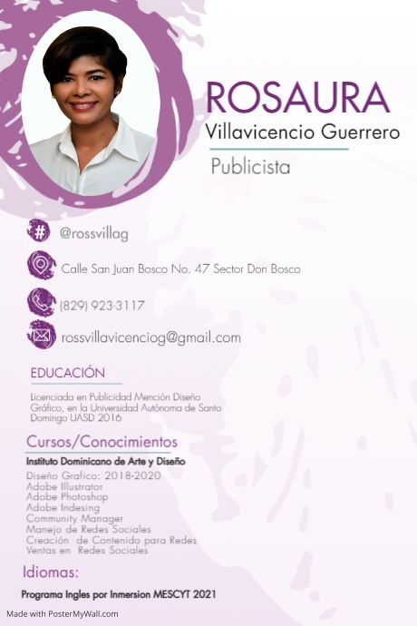 Copy of Copia de Purple Sphere Resume Template | PosterMyWall