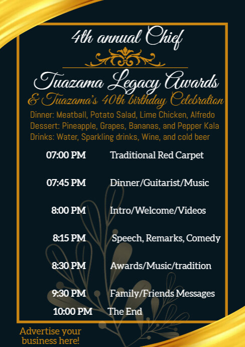 Gold Ornamental Wedding Program template | PosterMyWall