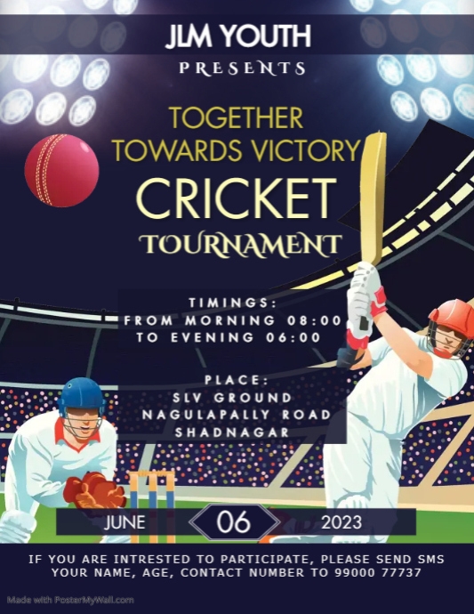 Copy of Blue Tournament Cricket Flyer | PosterMyWall