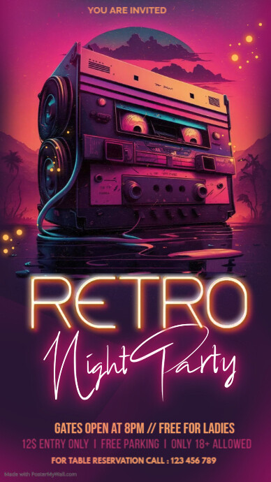 Copy of retro music night | PosterMyWall