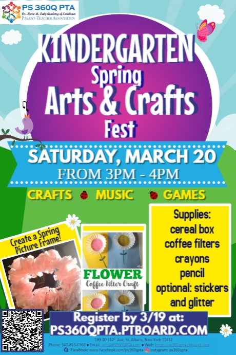 Kindergarten Spring Arts & Crafts Event | PosterMyWall