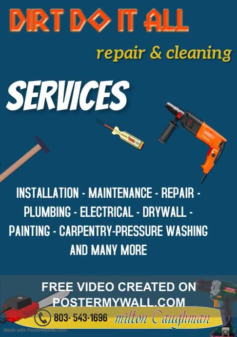 Copy of Dirt Do It All Repair&Cleaning service | PosterMyWall