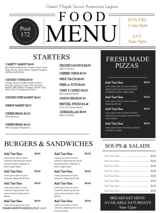 Copy of Menu | PosterMyWall