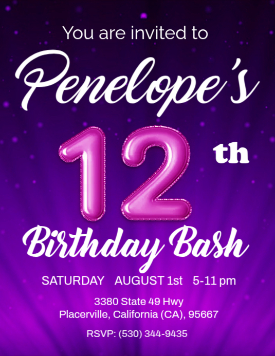 12th birthday Template | PosterMyWall