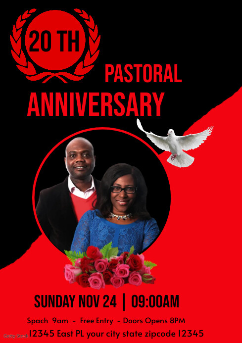 Copy of 12th Pastoral Anniversary flyers, church liv | PosterMyWall
