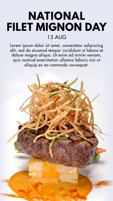 Copy of 13 Aug - National Filet Mignon Day | PosterMyWall