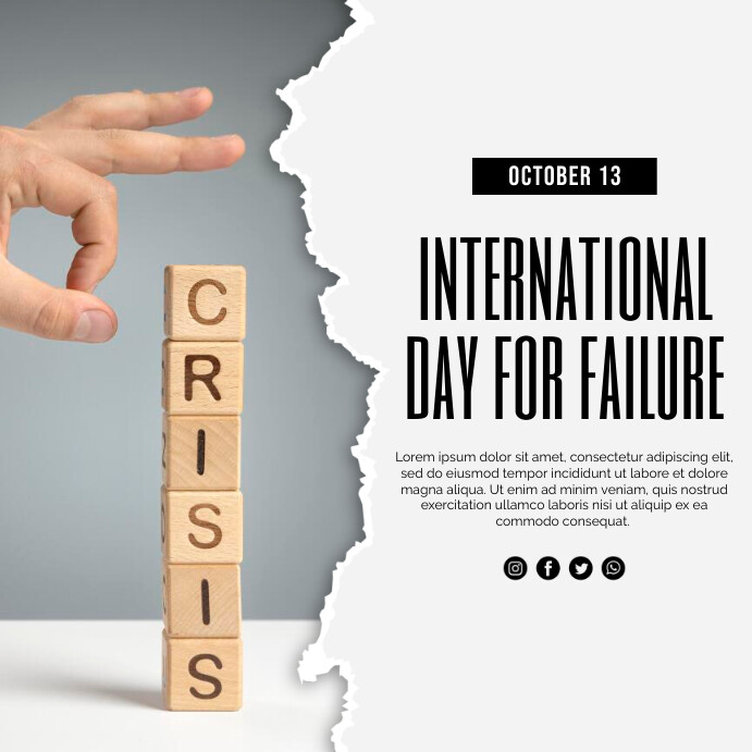13 Oct - International Day for Failure Template | PosterMyWall