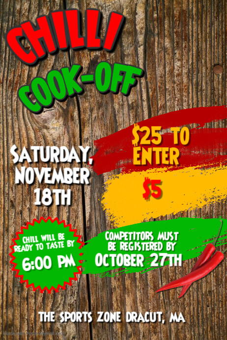 Chili Cook-Off Contest Poster Template | PosterMyWall
