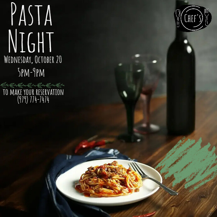 Pasta Night Special Restaurant Ad | PosterMyWall