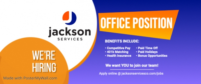 Copy of Now Hiring Office Position _ Job Cover | PosterMyWall