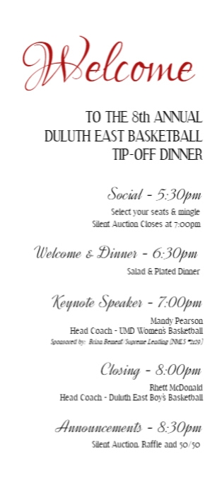 Tip Off Dinner Program 2022 | PosterMyWall