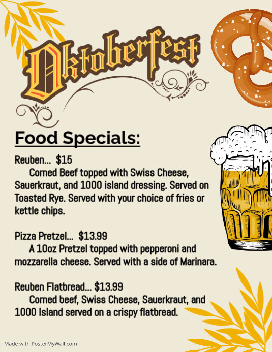 Oktoberfest menu | PosterMyWall