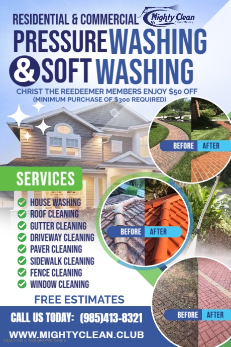 Pressure Washing Services Poster Template | PosterMyWall