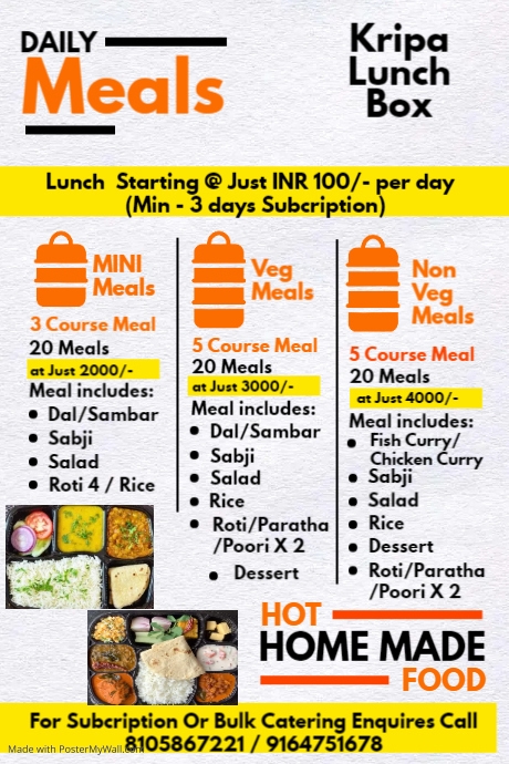Copy of Online Tiffin Food Service Promo Template | PosterMyWall