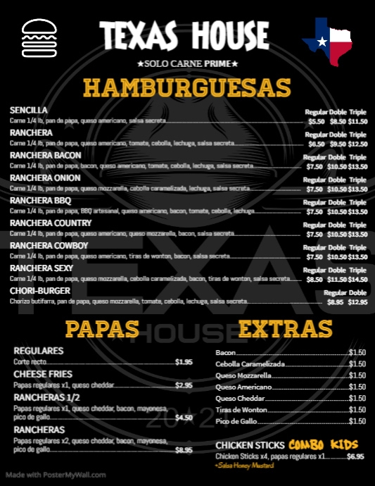 Copy of TEXAS MENU 2022 V1 | PosterMyWall