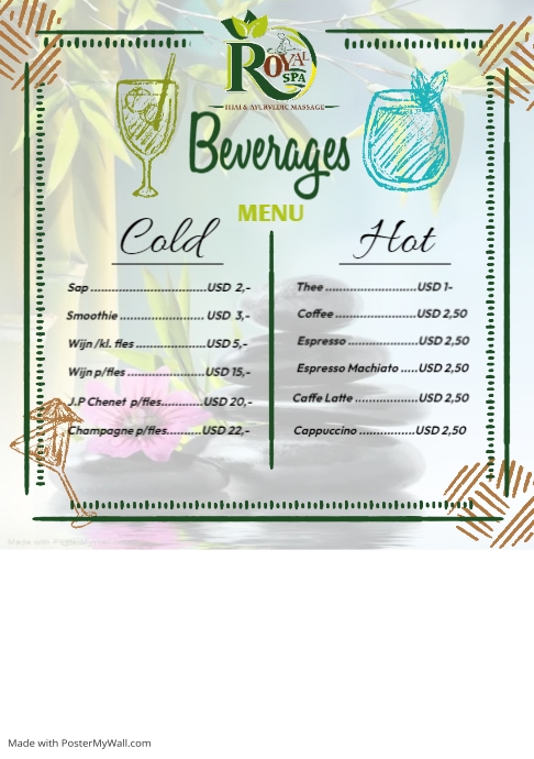 Copy of Cocktail Menu Template | PosterMyWall