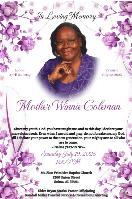 Floral Funeral Invitation banner Card (2) | PosterMyWall