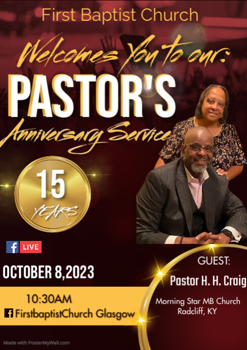 Pastor Anniversary | PosterMyWall