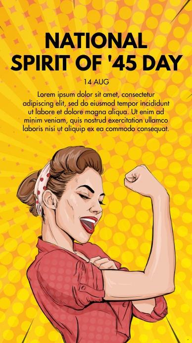 14 Aug - National Spirit of '45 Day Template | PosterMyWall