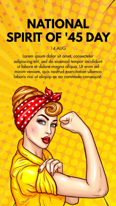 14 Aug - National Spirit of '45 Day Template | PosterMyWall