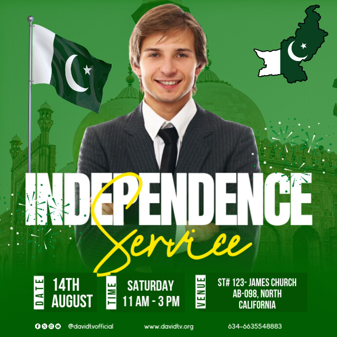 14 August Church service Template | PosterMyWall