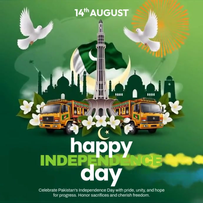 14 August Independence Day of Pakistan Template | PosterMyWall