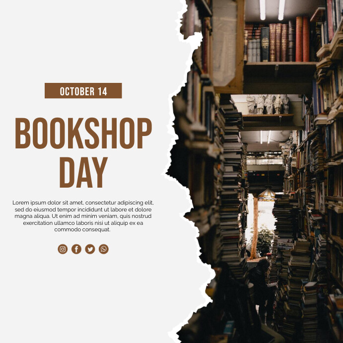 14 Oct - Bookshop Day Template | PosterMyWall