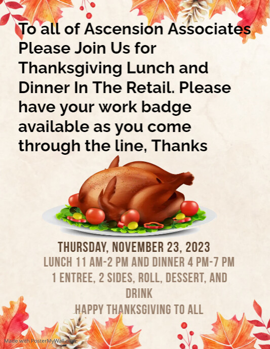 Roast Thanksgiving lunch flyer | PosterMyWall
