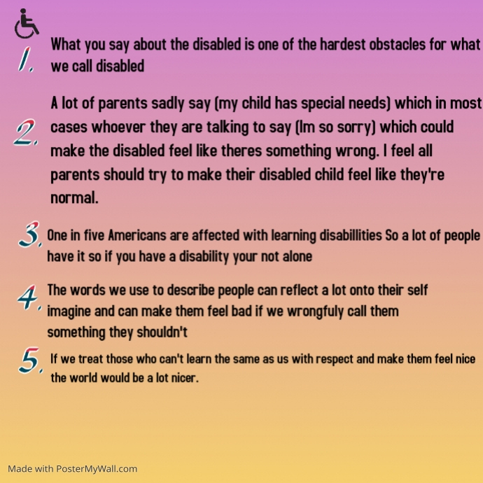 Understanding disabilities | PosterMyWall