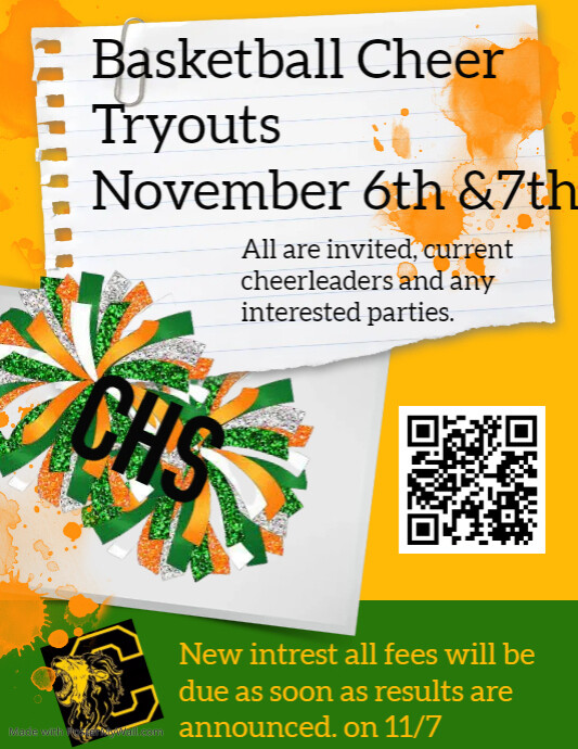 BB Cheer Tryouts | PosterMyWall