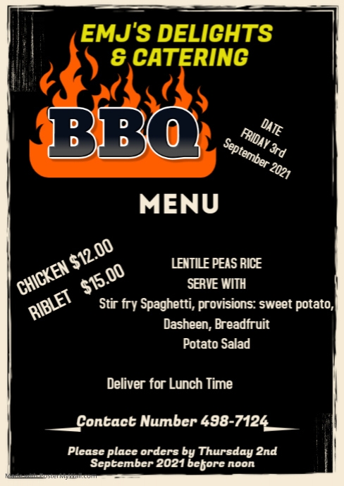 Copy of Copy of BARBECUE MENU | PosterMyWall