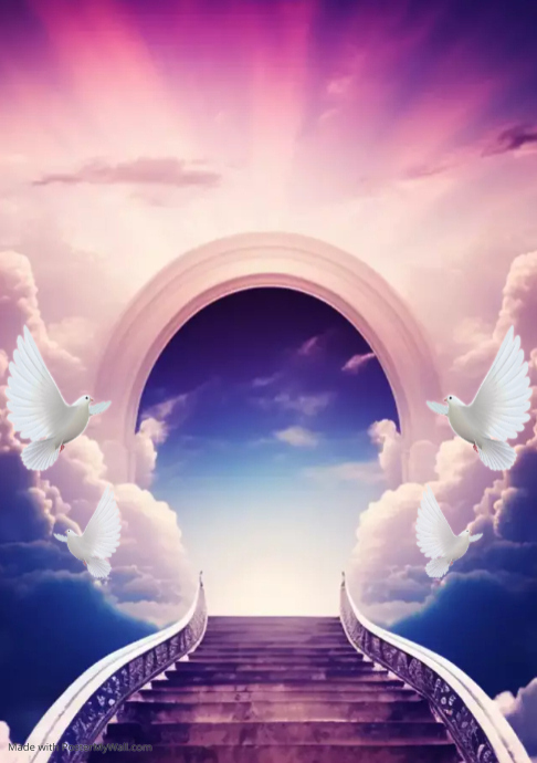 Heaven and Dove Funeral Program | PosterMyWall