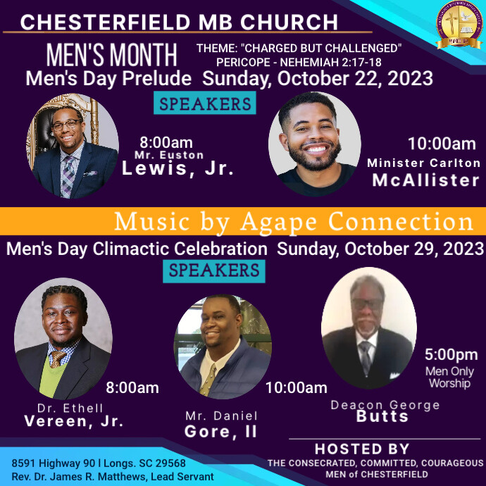 Blue Men's Church Conference Event Template | PosterMyWall