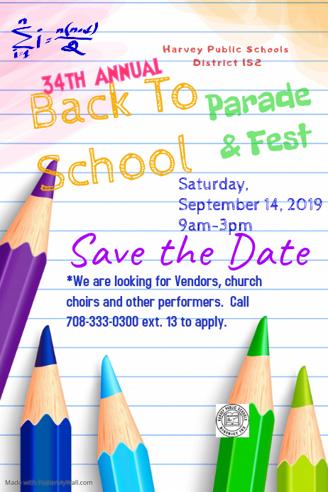 Copy of Back To School Parade and Fest Save The Date | PosterMyWall