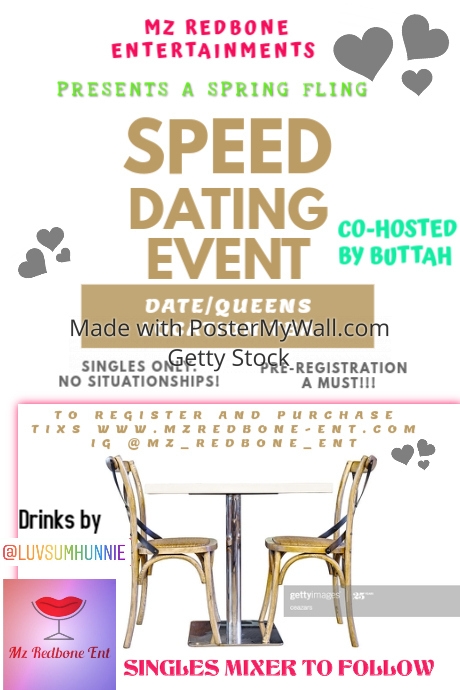 Copy of Speed Dating Flyer Template black and white printable ...