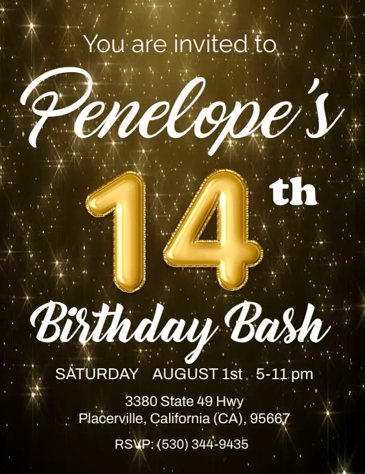 14th bday Template | PosterMyWall