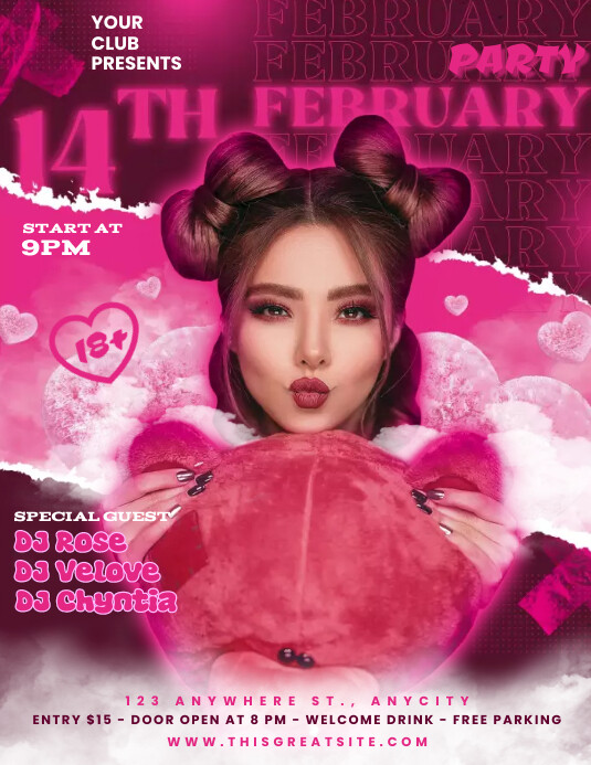 14th February Party Template | PosterMyWall