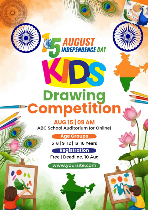 15 August Art Contest A4 Template | PosterMyWall