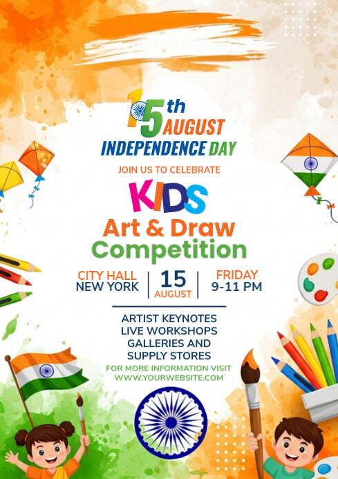 15 August Art Contest A4 Template | PosterMyWall