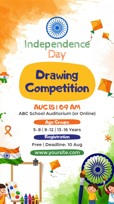 15 August Art Contest Digital Display (9:16) Template | PosterMyWall