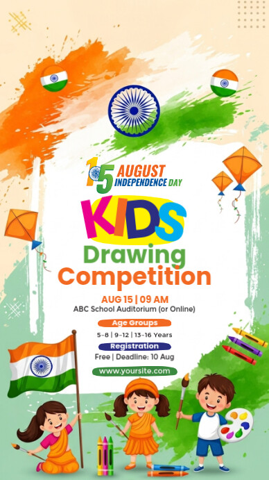 15 August Art Contest Instagram Story Template | PosterMyWall