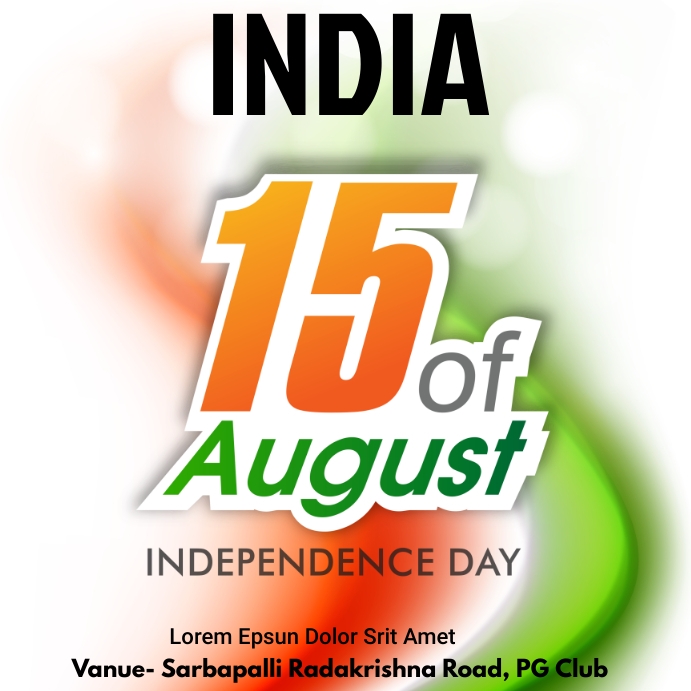 Modèle 15 august independence day | PosterMyWall