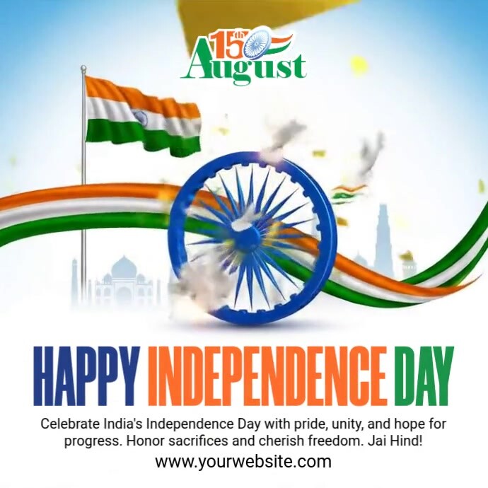 15 August Independence Day Of India Template | PosterMyWall