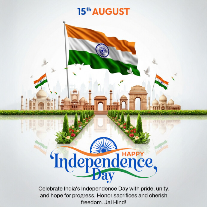 15 August Independence Day Of India Instagram Post Template | PosterMyWall