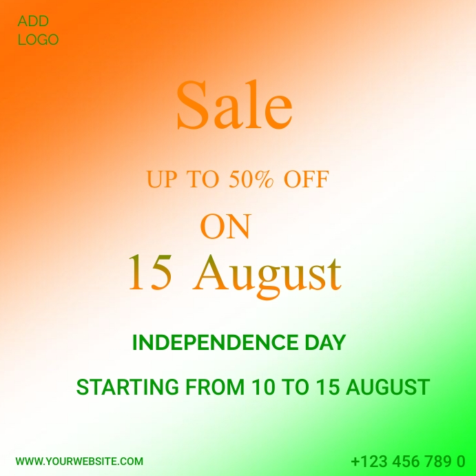 Plantilla de 15 August independence day Sale Instagram pos | PosterMyWall